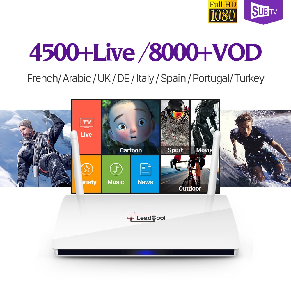 Köp Leadcool smart android tv box för ip-tv 1 år subtv iudtv qhdtv kod ...