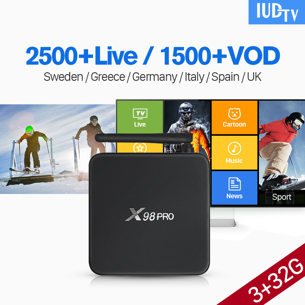 Køb X98 pro iptv europa svenske arabisk tv iptv boks 1 år iudtv kode ...